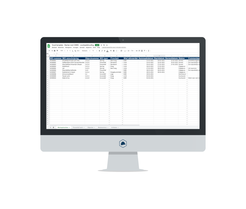 Gratis Excel: starten met digitaal onderhoudsbeheer bij McMain Software